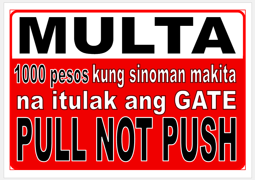 PAALALA SIGNAGES (LAMINATED/PVC AVAILABLE) A4 SIZES (FREE CUSTOMIZED ...