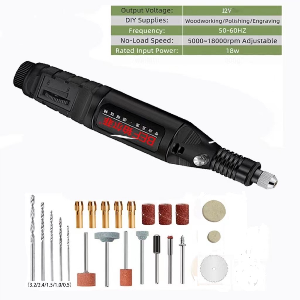 Oright Mini Electric Drill Set 12V DC Mini Electric Grinder Power Tools ...