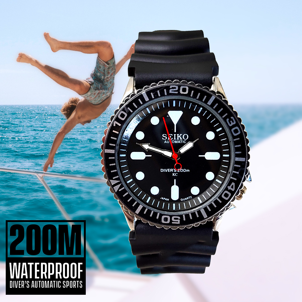APM Seiko Divers Men Japan Movement AUTOMATIC MOVEMENT DIVERS Watch ...
