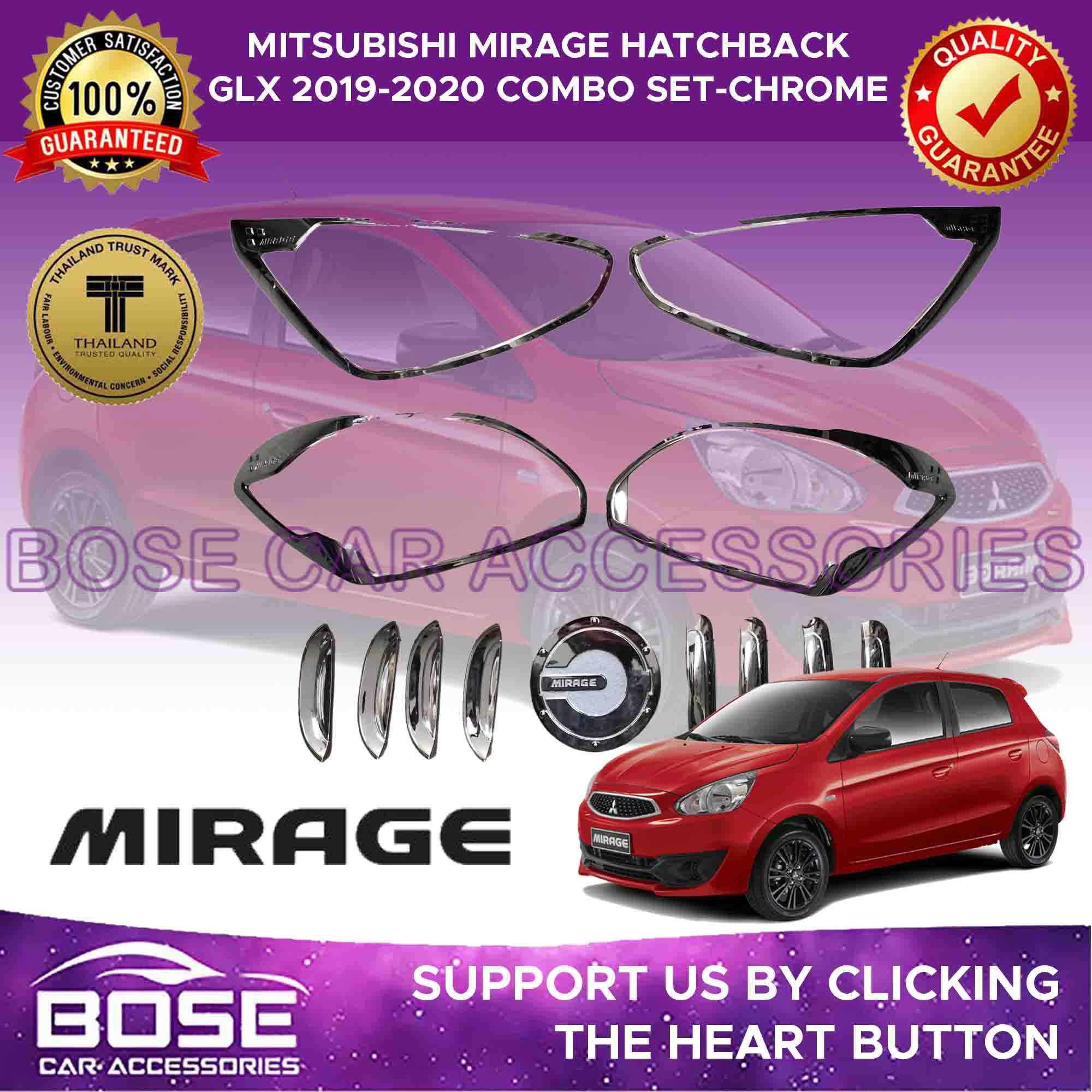 Mitsubishi Mirage Hatchback GLS / GLX 2016 2017 2018 2019 2020 Garnish ...