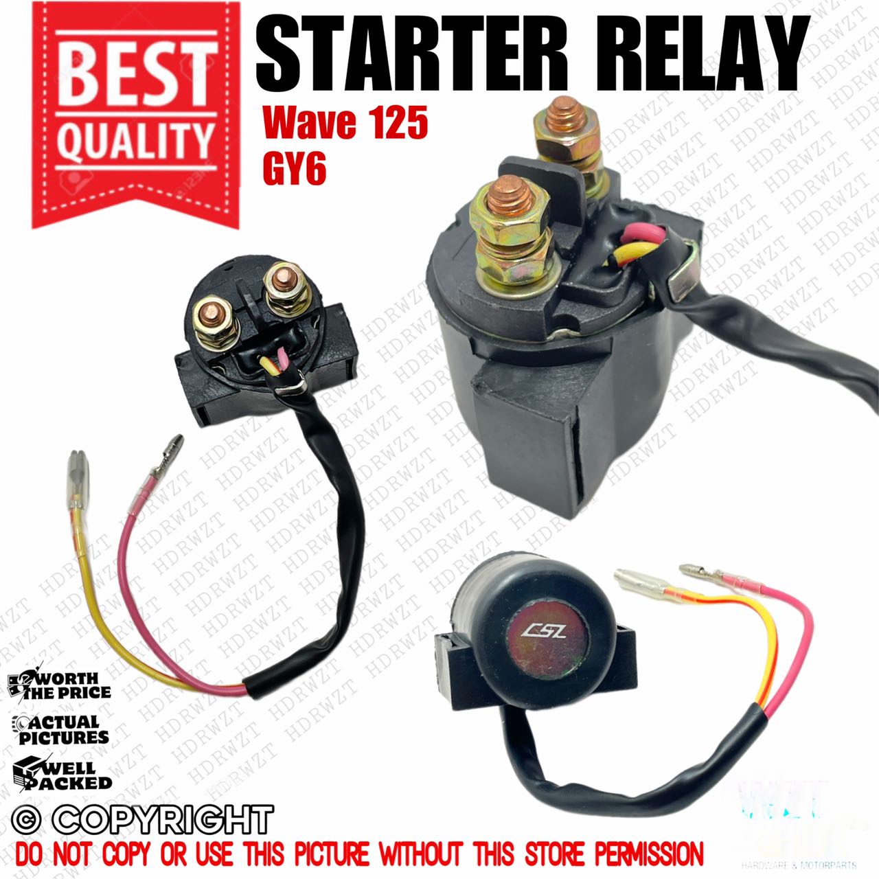 CSL HONDA WAVE 125 / GY6 / XRM110 / WAVE 100 STARTER RELAY Motorcycle ...