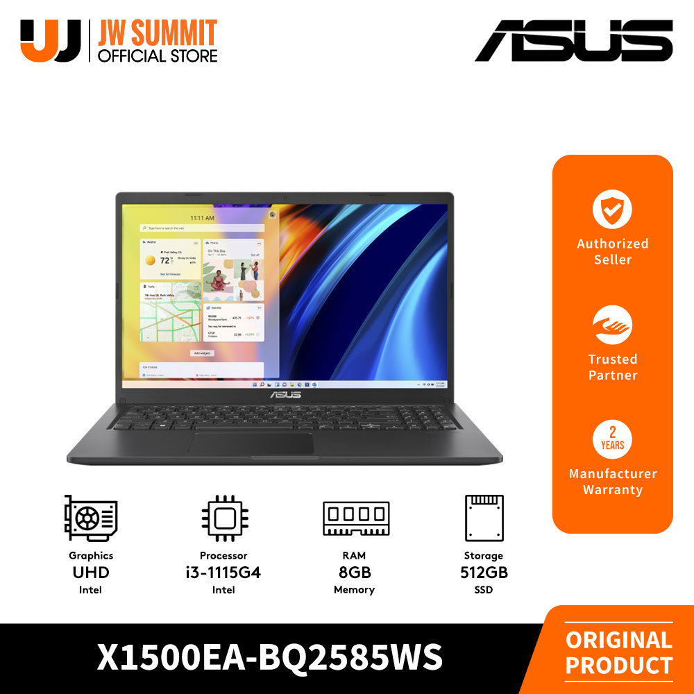 Asus VivoBook X1500EA-BQ2585WS 15" Intel Core i3-1115G4 8GB DDR4 512GB ...
