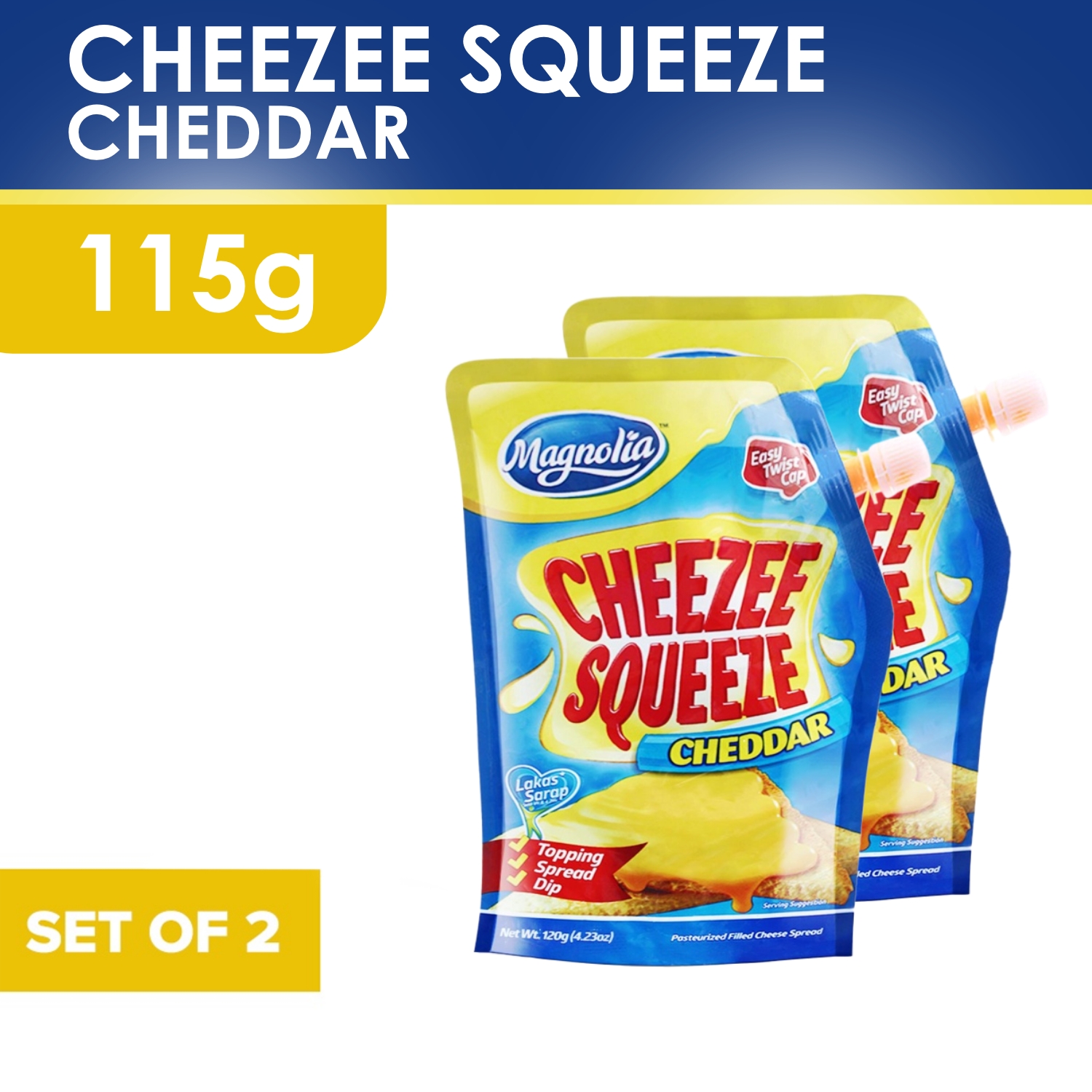 Magnolia Cheezee Squeeze Plain (115g) Set of 2 | Lazada PH