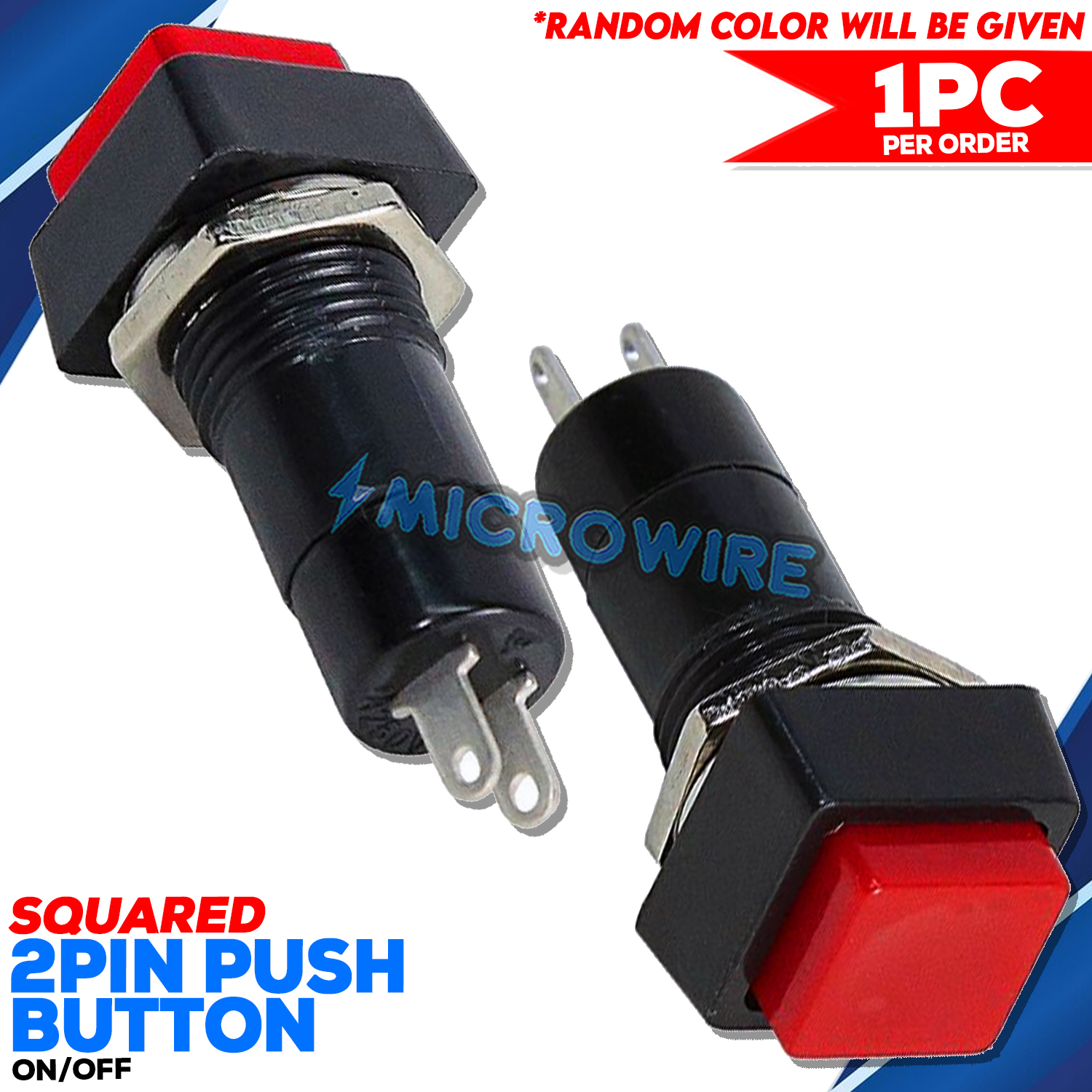 2 pin Push Button Switch ON-OFF Round/Square | Lazada PH