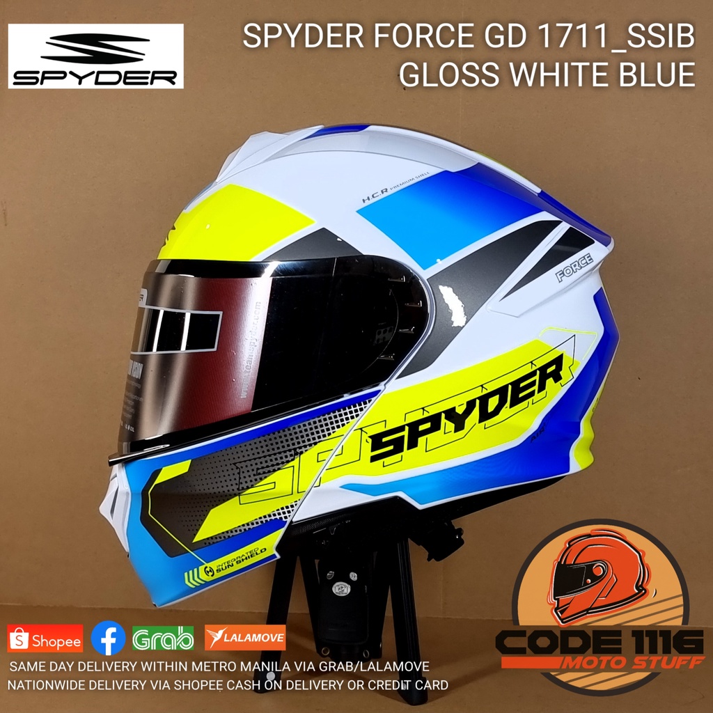 ^)`Spyder Force Modular Helmet GD Series 1 | Dual Visor | Extra Clear ...