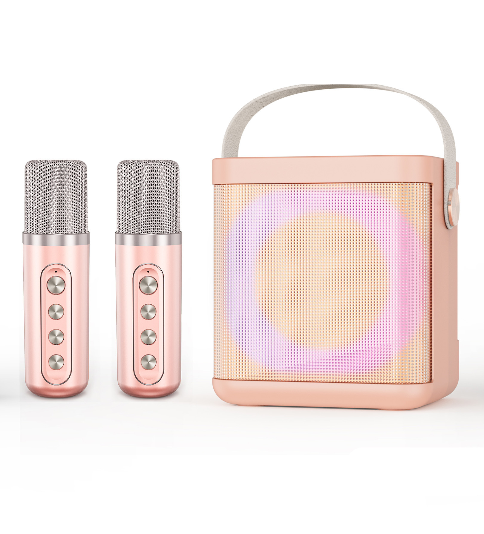 Mini Karaoke Wireless Bluetooth Dual Microphone Karaoke Bluetooth Speakers Home mini ktv set ...