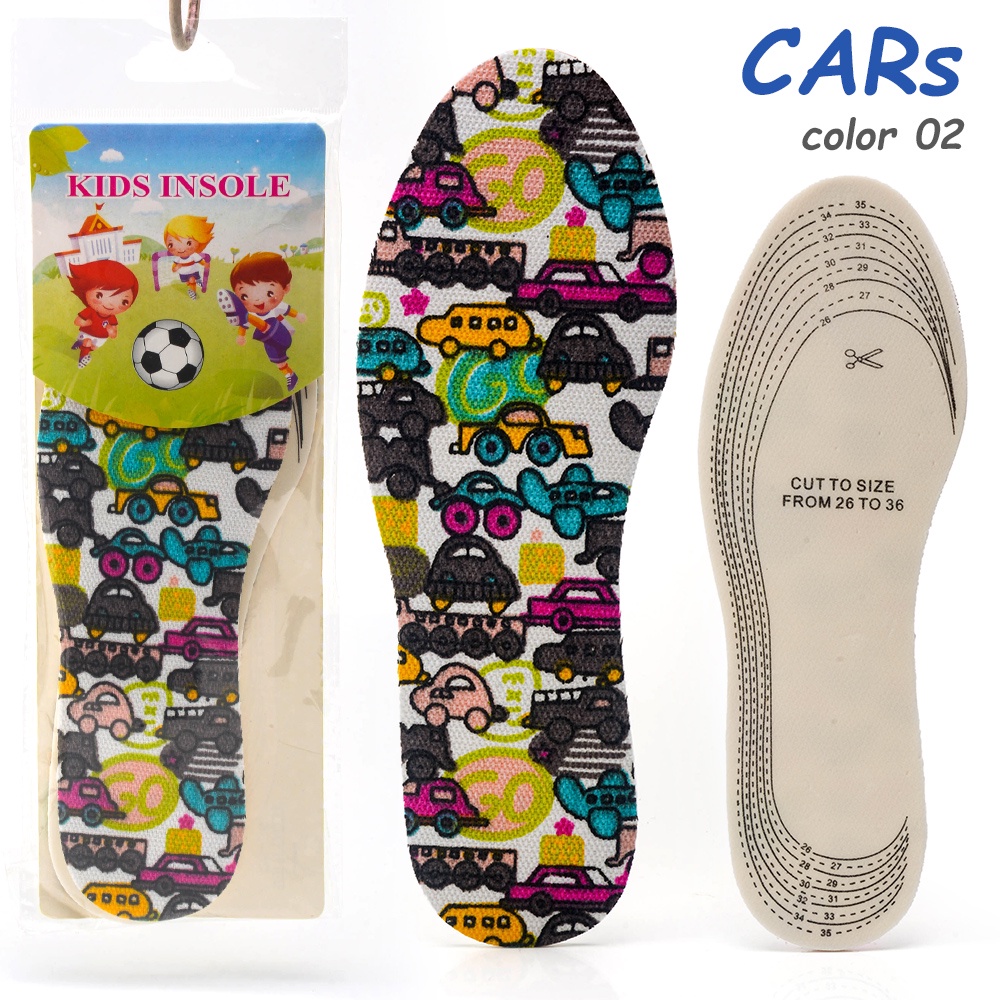 Children Insole Elastic Soft Flat Cartoon Pattern Cute Shoes Insole ...