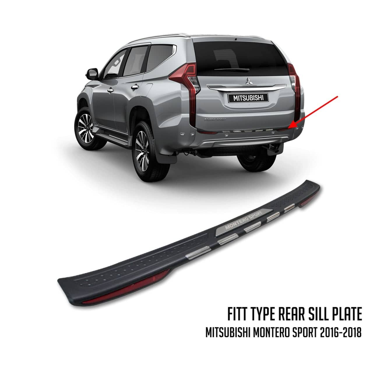 MONTERO 2016-2019 Thailand Made REAR Bumper Protector STEPSILL WITH ...