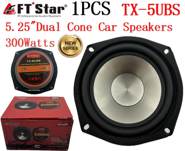 FT STAR 5.25" Speaker TX-SUB5 300watts 4ohms Speaker Dual Cone Car ...