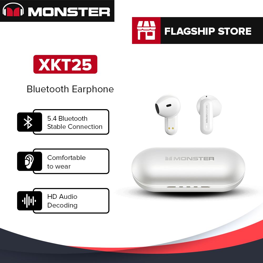 Monster XKT25 Bluetooth 5.4 TWS Earphones Gaming Earphone True Wireless ...