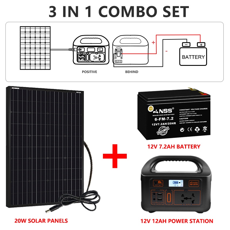 NSS power station 3 in 1 solar generator 150w 12000mah with 20w solar ...