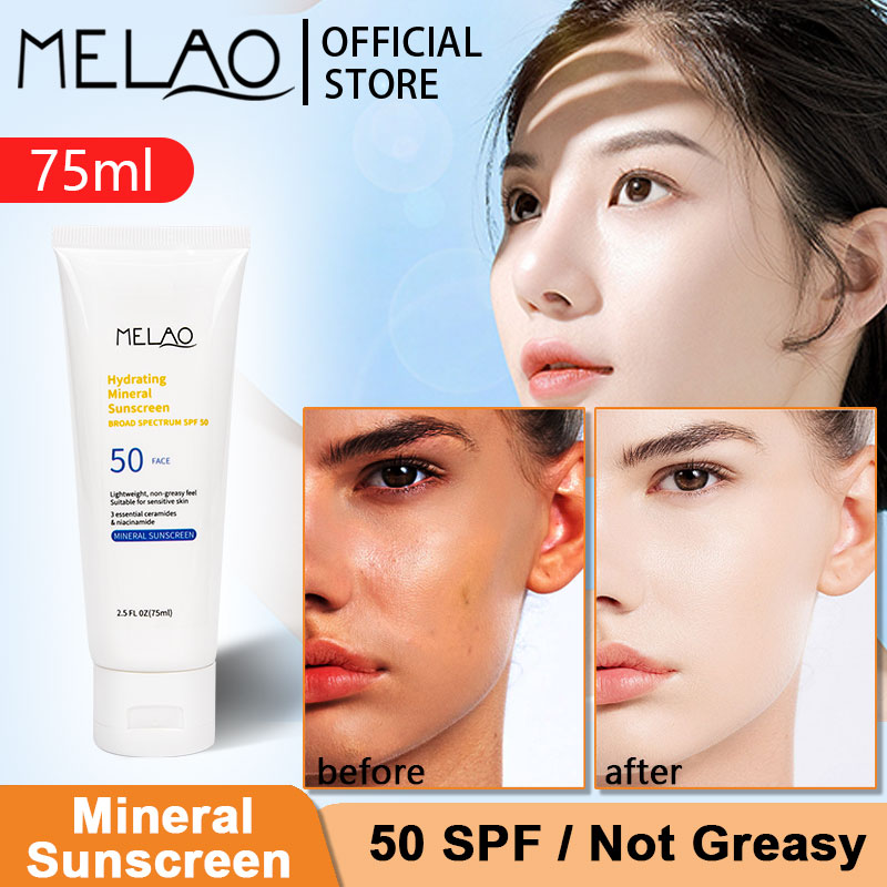 MELAO Sunscreen SPF 50 UV Block Whitening Non-Greasy Oil-Free For ...