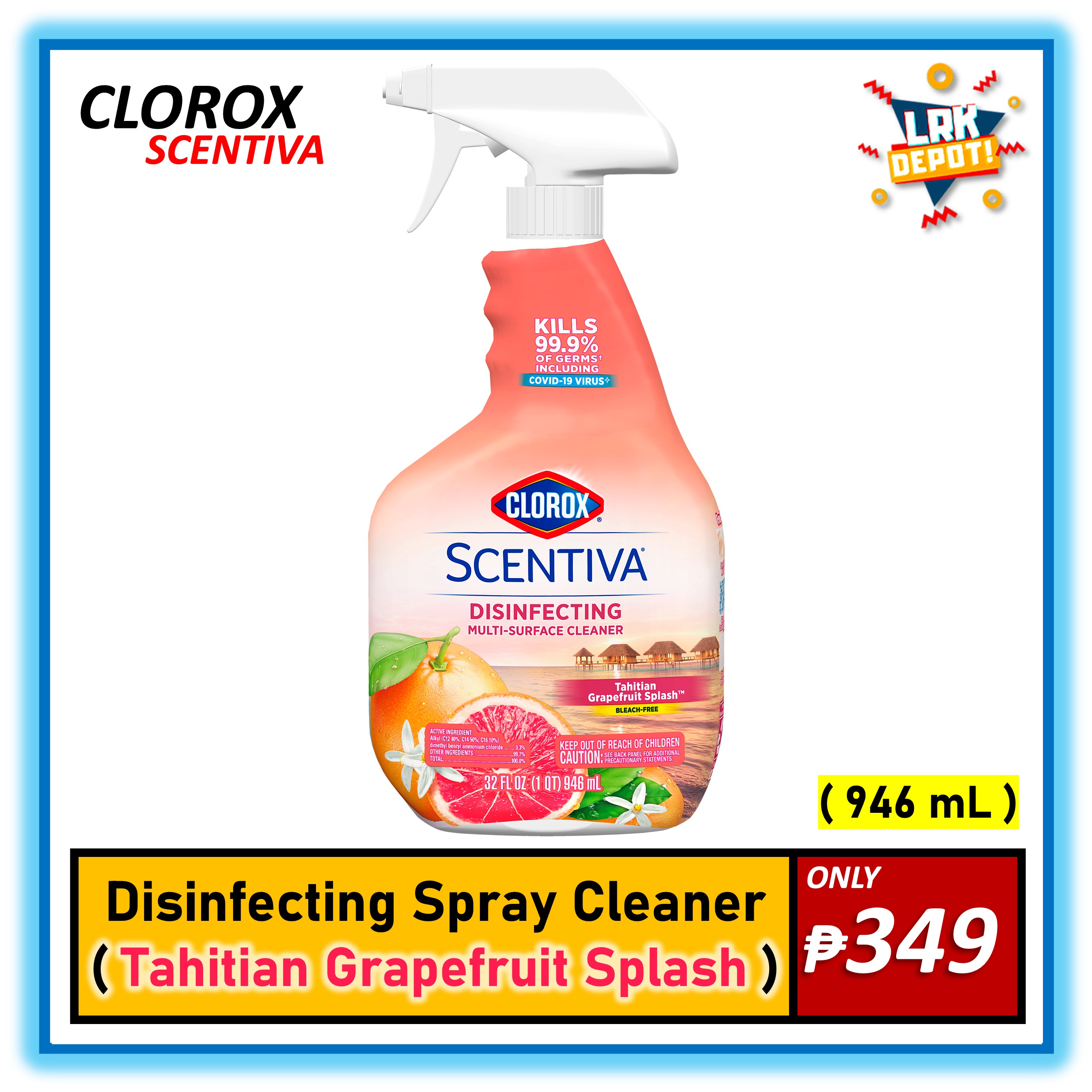 CLOROX Scentiva (Tahitian Grapefruit Splash) Disinfecting Multi-surface ...