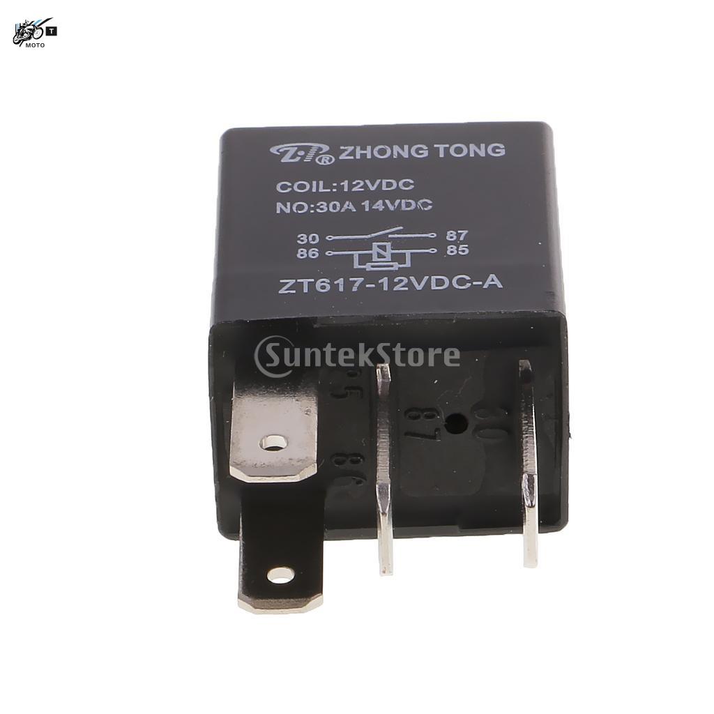 【T-Moto】 10 Pieces Automotive Car 12V 4-Pin 30 Amp Relay Kit for Fuel ...