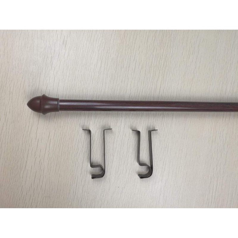 Extendable Adjustable Curtain Rod(Thin)Wooden Home living Set Brackets ...