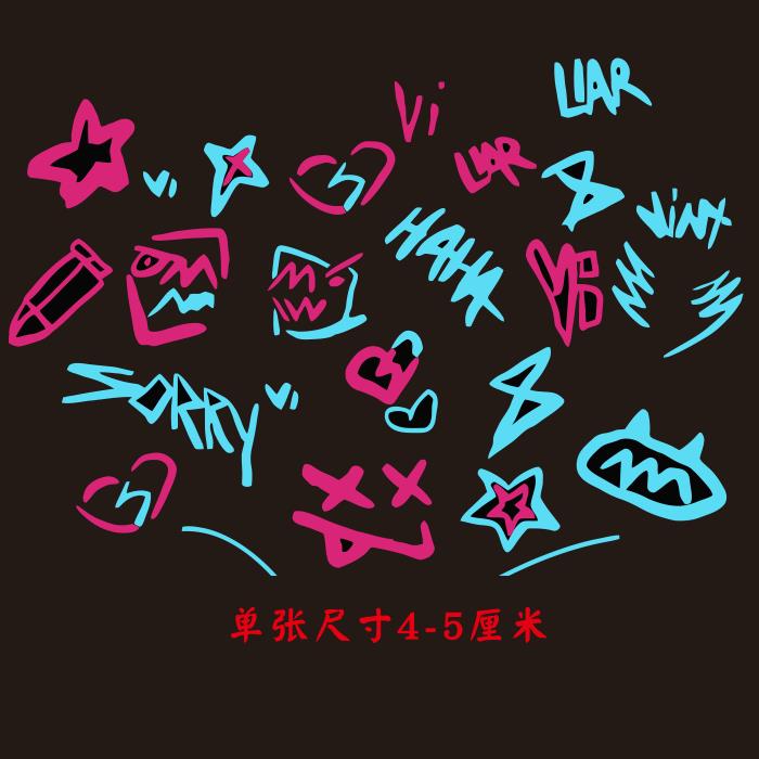 jinX Jinx car sticker graffiti neon projection hero helmet reflective ...