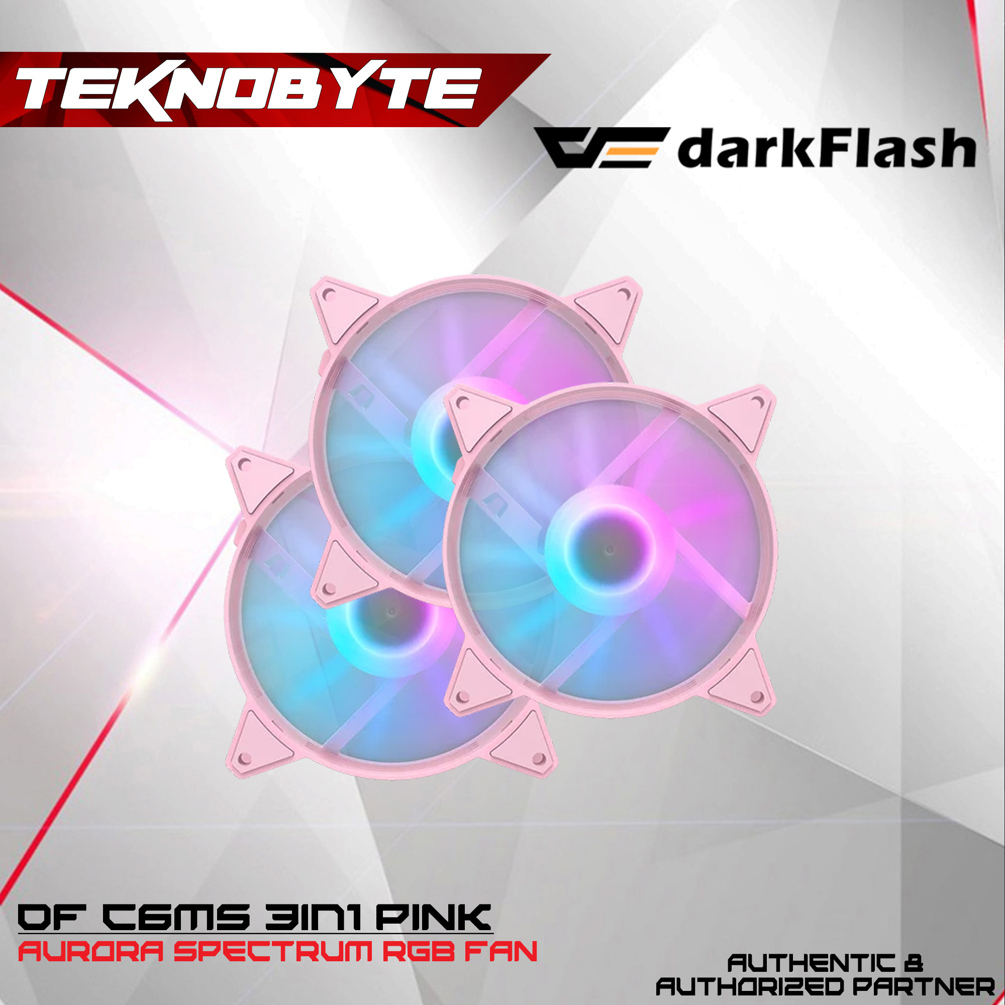 darkFlash C6MS 3in1 Pack PINK Combo Aurora spectrum ARGB 5V3PIN fans ...