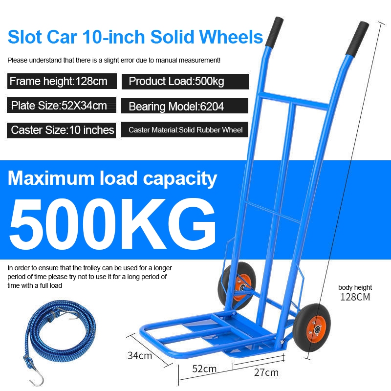 CHUANGCHAO Hand Push Cart Pushcart Trolley Steel Hand Truck | Heavy Duty | 200kg / 300kg / 500kg ...
