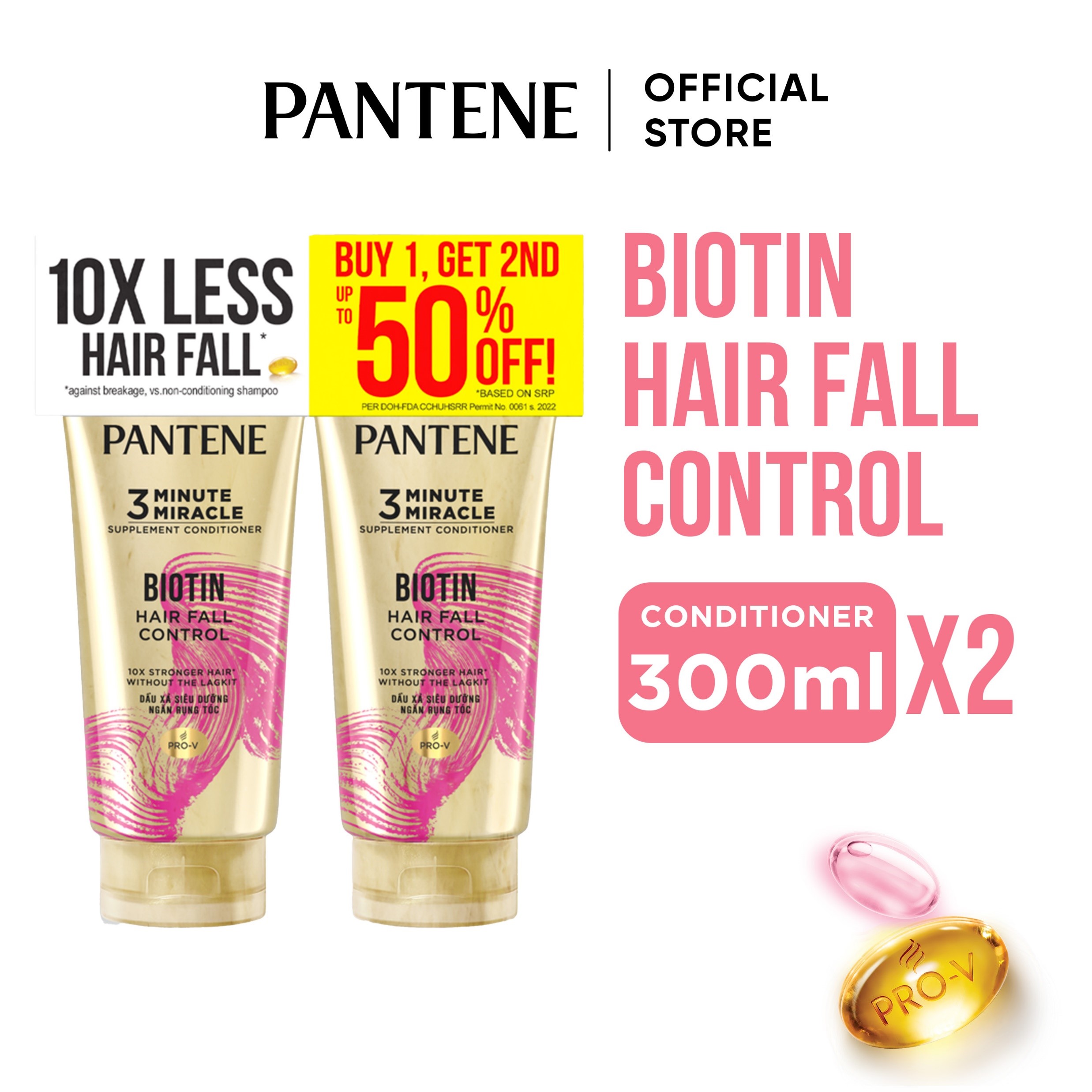 Pantene Biotin Strength Pro-V 3-Minute Miracle Conditioner [Hair Fall ...