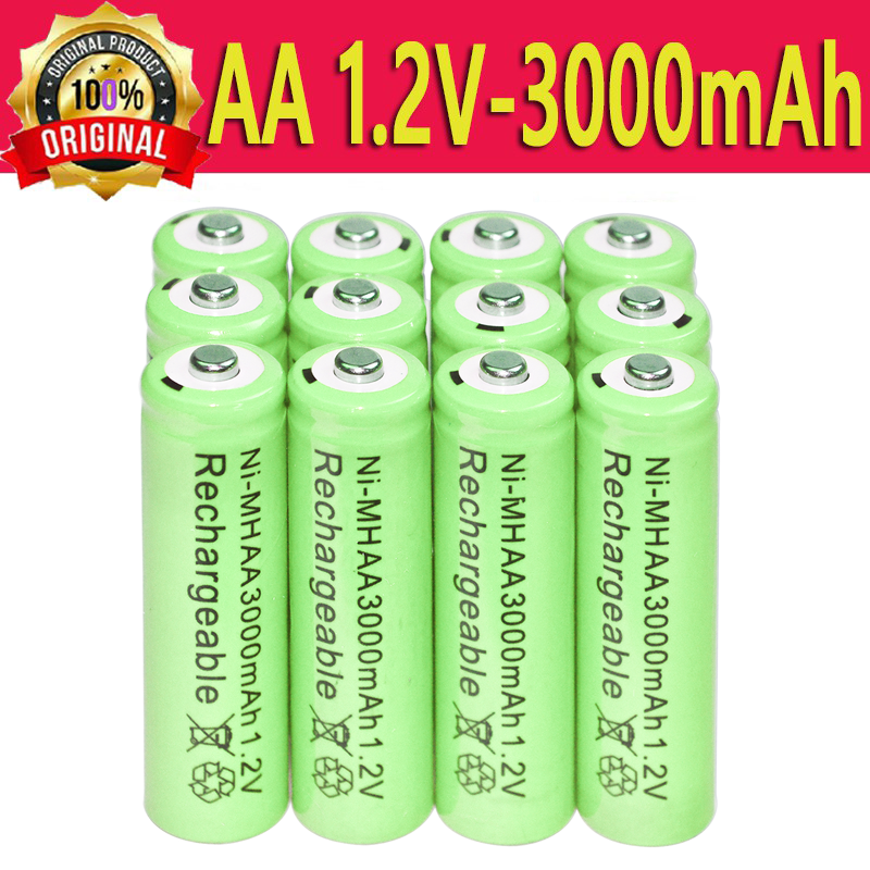 COD Rechargeable Battery AA 3000mAh/AAA 1800mAh 1.2V Ni-MH 100% ...