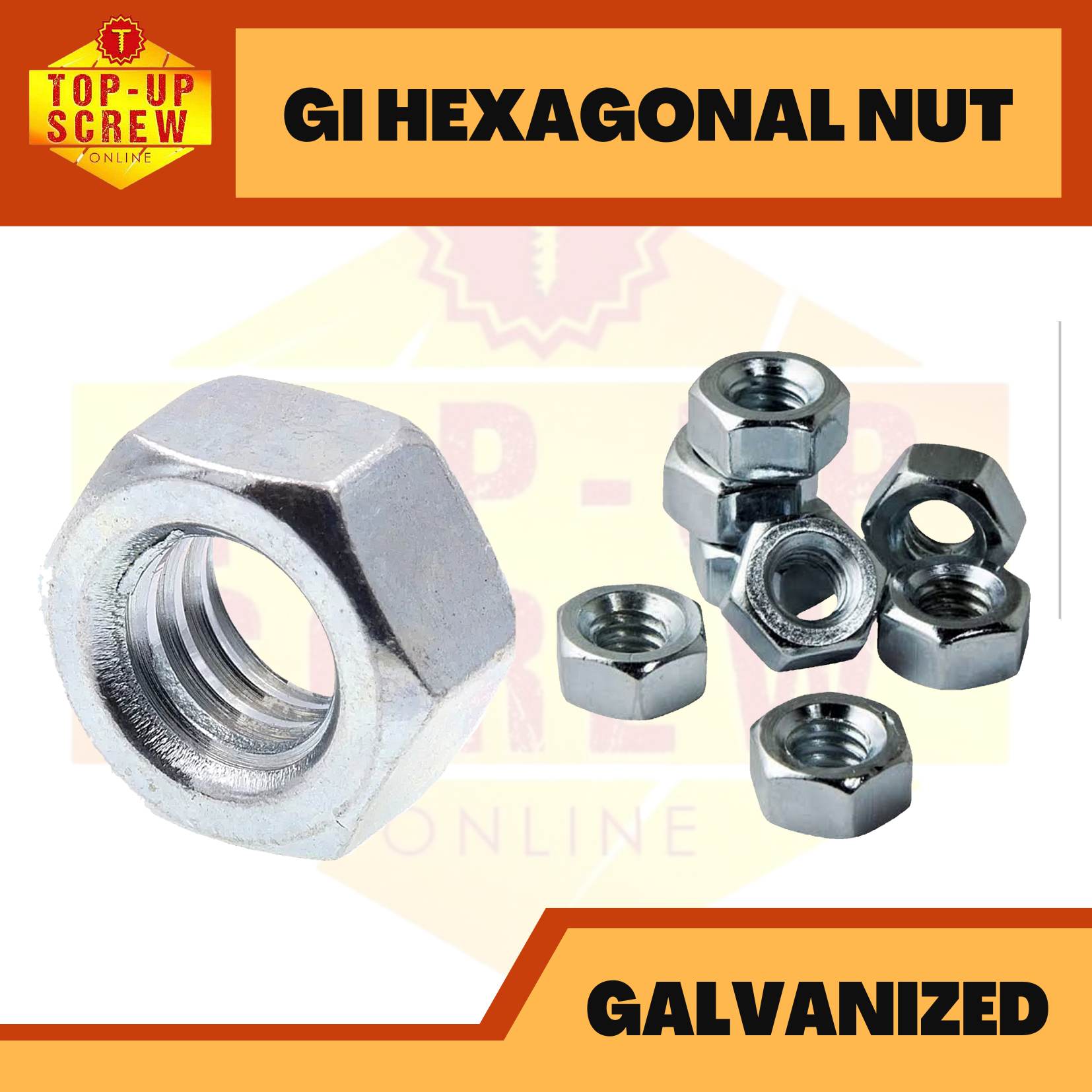 GALVANIZED (GI) Full Threaded Rod 1/4 & 5/16 w/ Galvanized (GI) Nut (1 ...