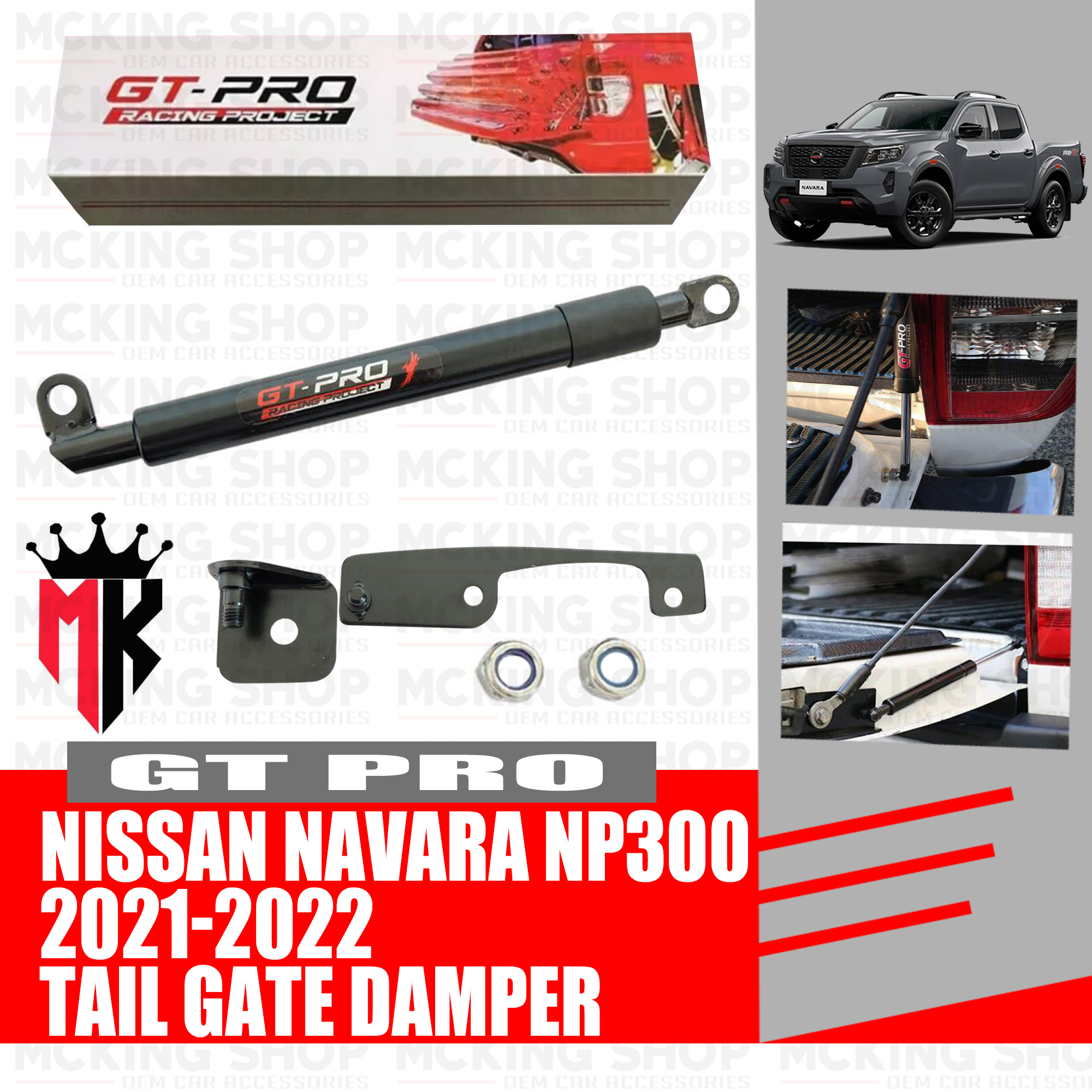 Nissan Navara NP300 2021-2022 GT-Pro Tail Gate / Tailgate Damper (Black ...