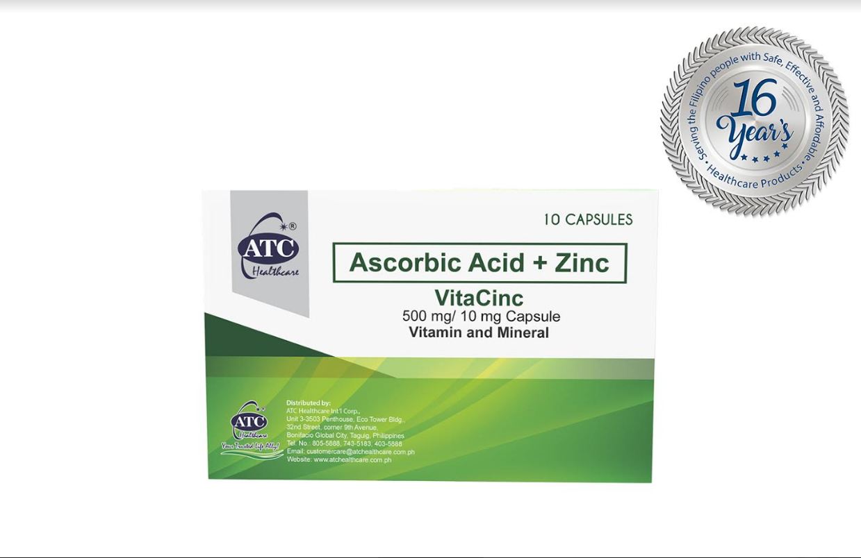 ATC VitaCinc × 10's (Ascorbic Acid + Zinc) - 1 Box | Lazada PH