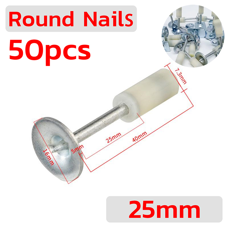 100pcs 25mm Steel Nails Round Nails Quick Nails for Gun Rivet Ceiling ...