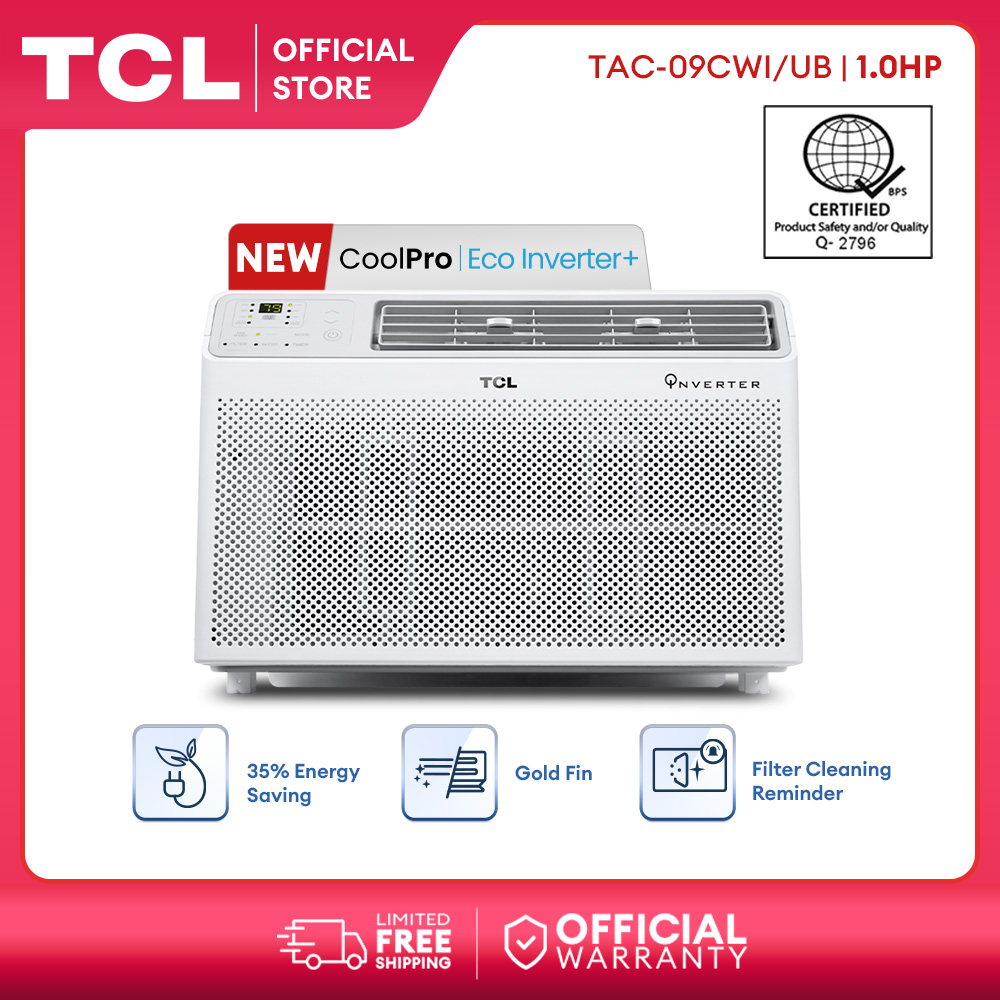 TCL 1.0HP Eco Inverter Window-Type Air Conditioner - TAC-09CWI/UB ...