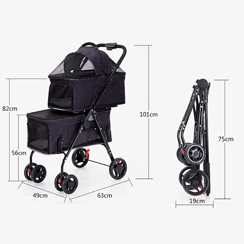 Premium Pet Cart Smooth Ride Luxury Dog and Cat Stroller w/A Ventilated ...