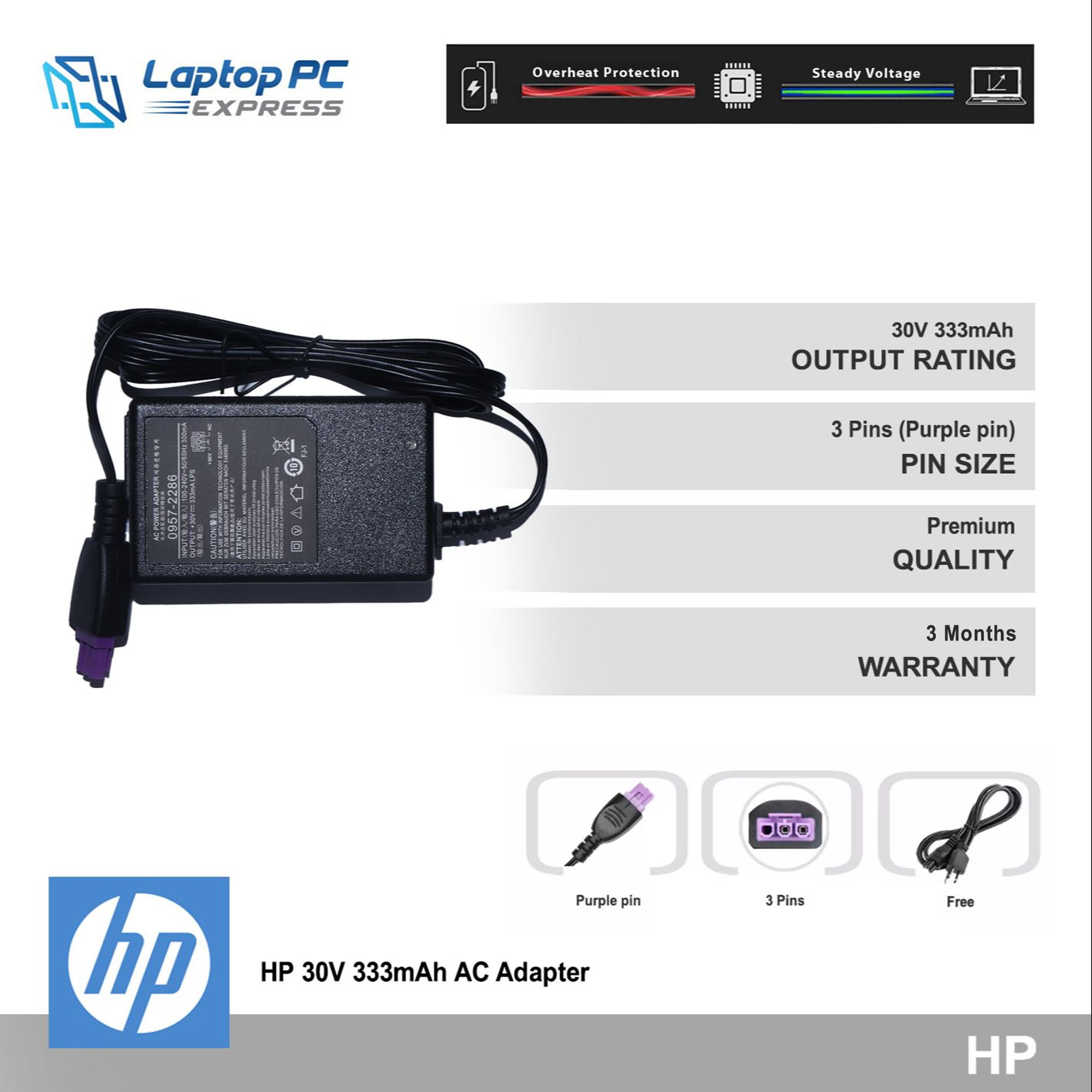 30V 333mA Printer AC Power Supply Adapter Compatible with HP Deskjet ...
