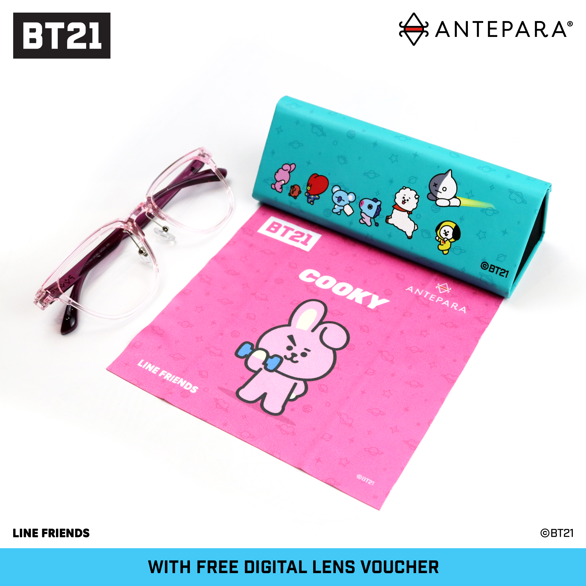 Antepara With BT21 Eyeglasses (BT TOKYO CPURC Crystal Pink) | Lazada PH