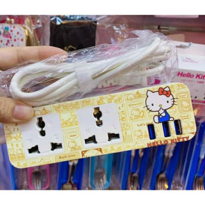 Alida Hello Kitty Extension Cord w/ USB socket | Lazada PH