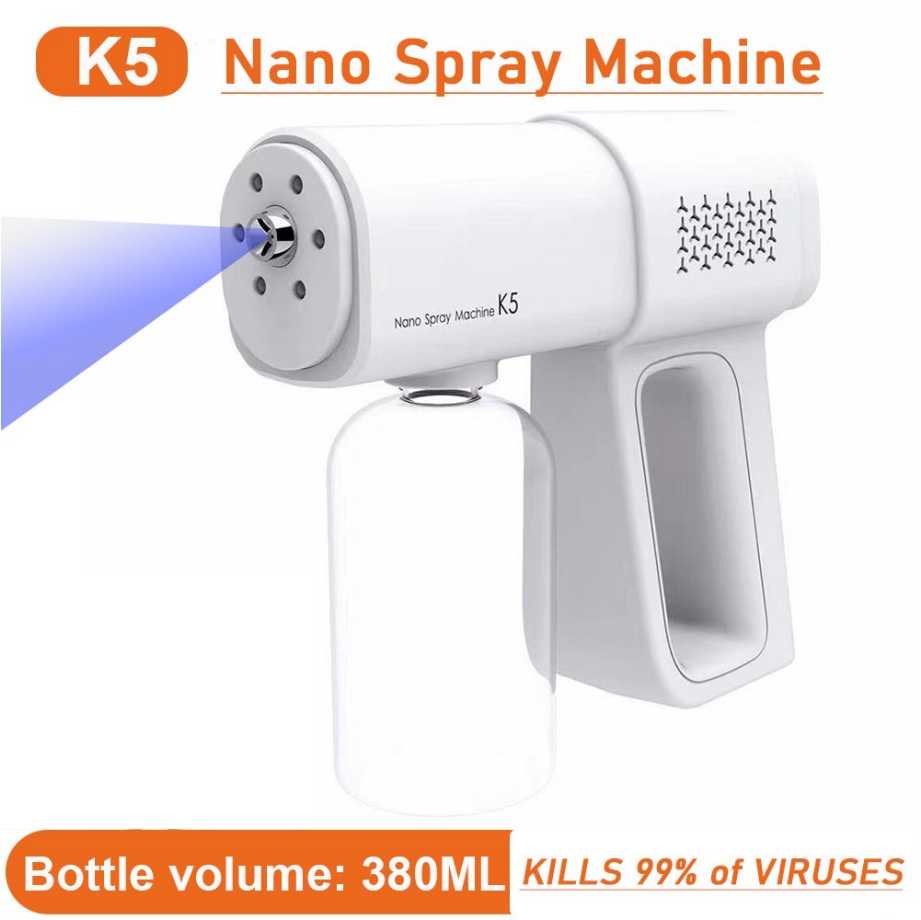 Original Nano Disinfectant Spray Gun Alcohol Mist Wireless Sprayer UV Blue Ray Steam Handheld ...
