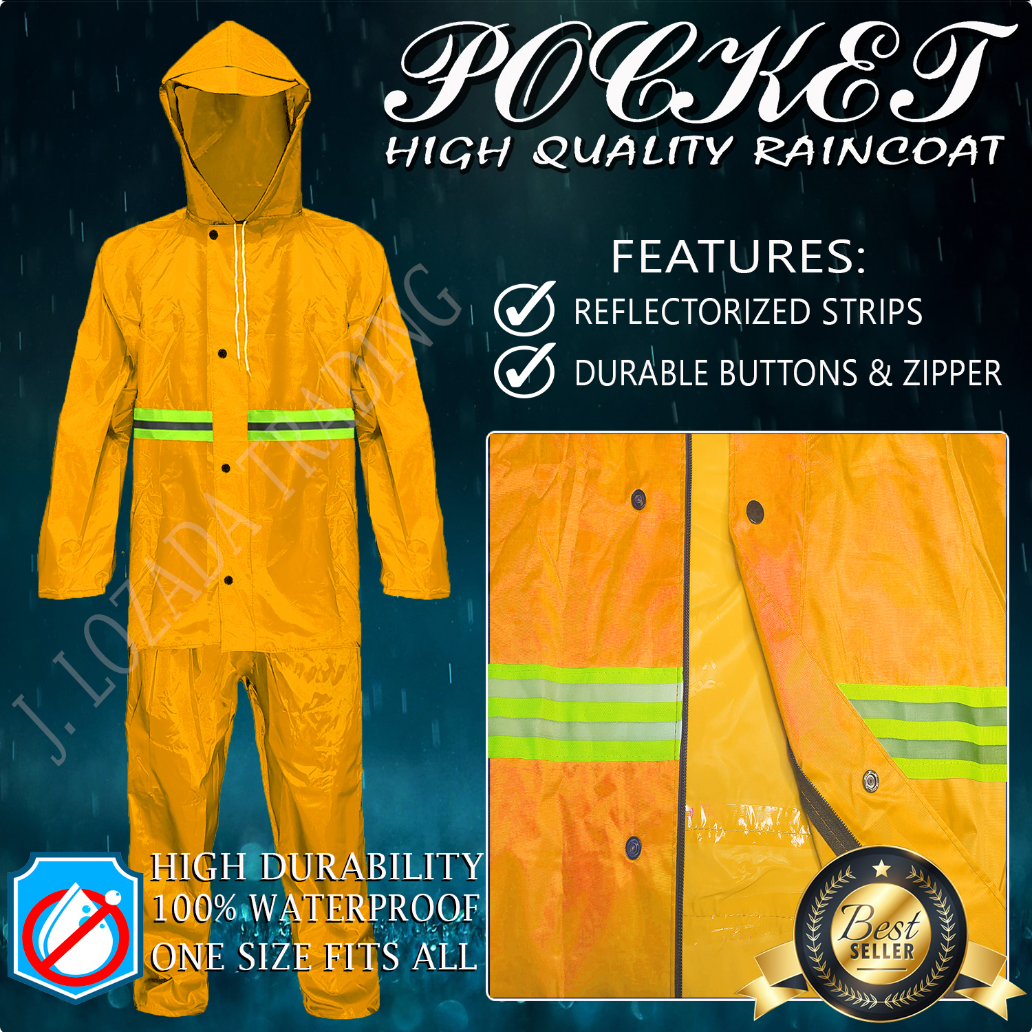 HIGH QUALITY RAINCOAT, KAPOTE, VULCANIZED STITCHES WITH BAG (MAKAPAL ...
