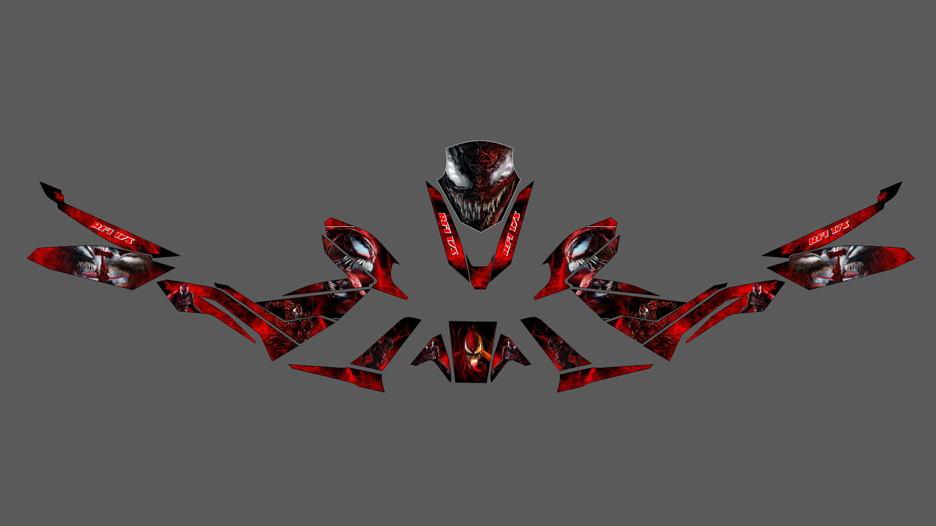 RUSI RFI 175 FULL BODY STICKER DECALS, VENOM, 156 | Lazada PH