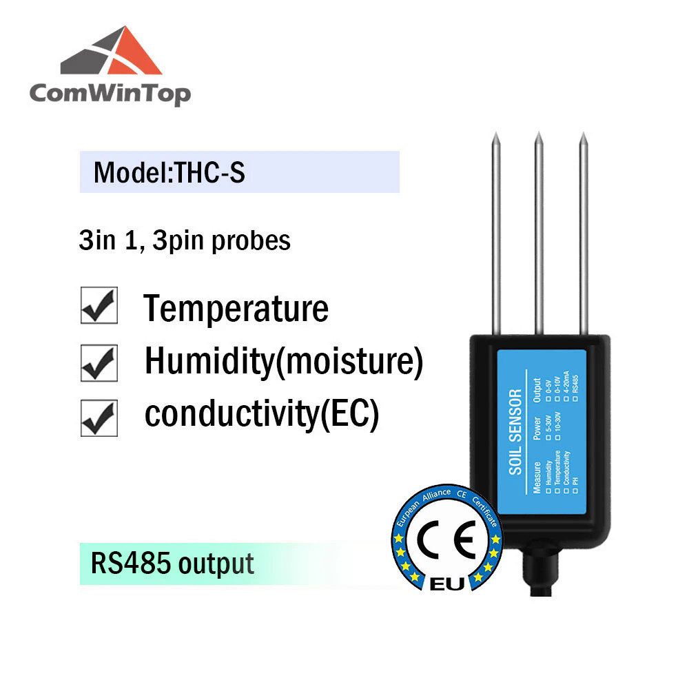 Soil Moisture Temperature Humidity EC PH NPK Sensor with optional 4 ...