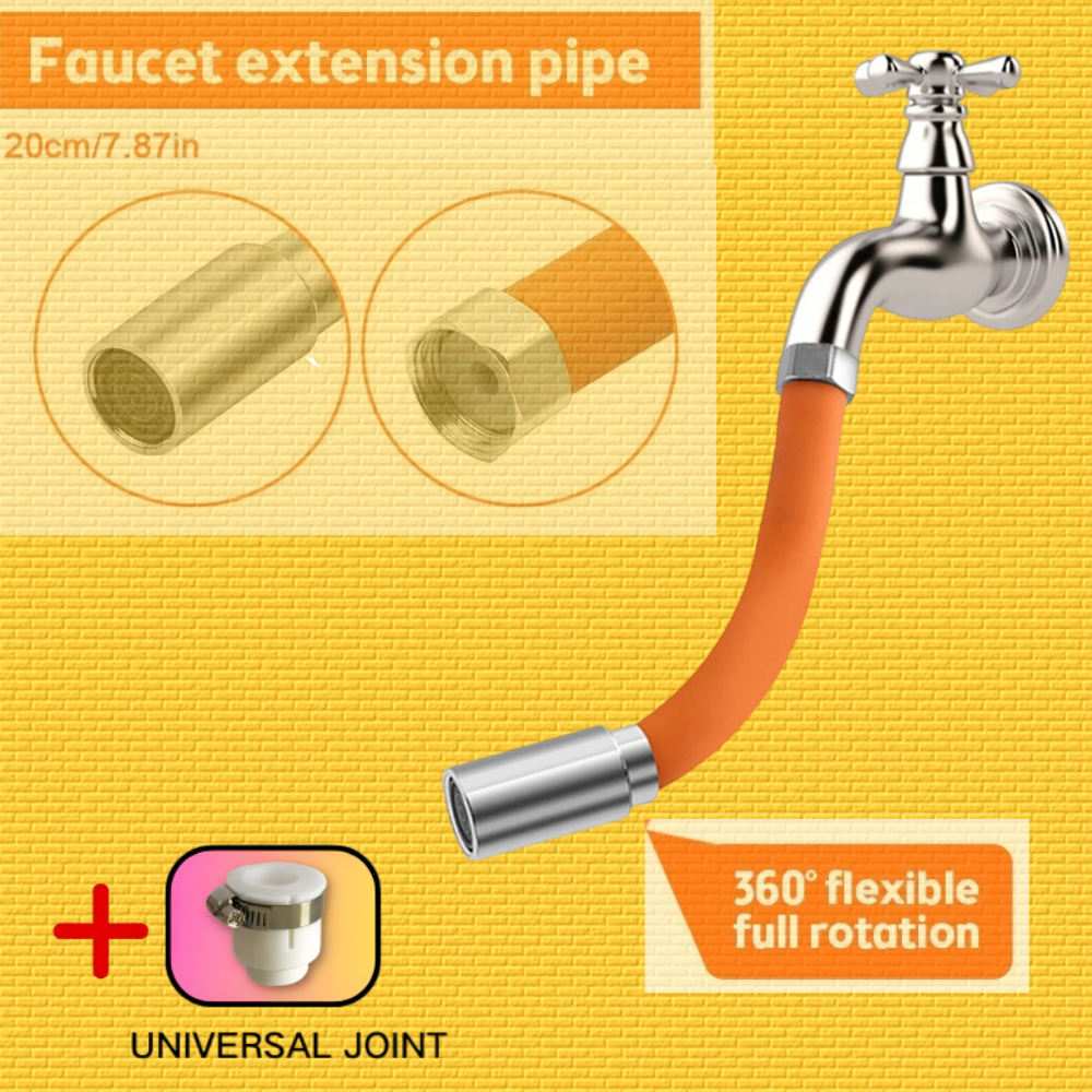 Faucet Extension Hose Bathroom 360° Rotation Bending Faucet Extender ...