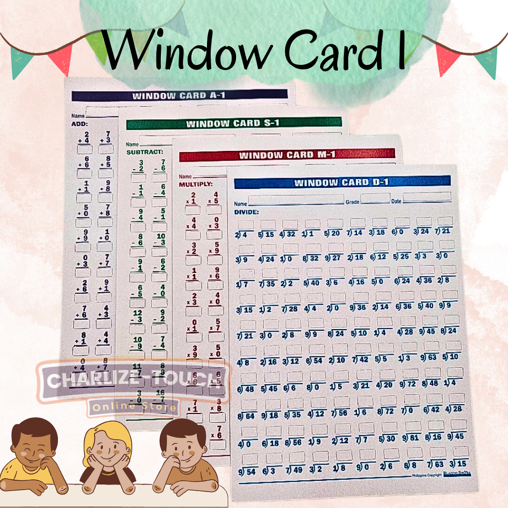 Window Card Level 1 Addition Subtraction Multiplication Division ...