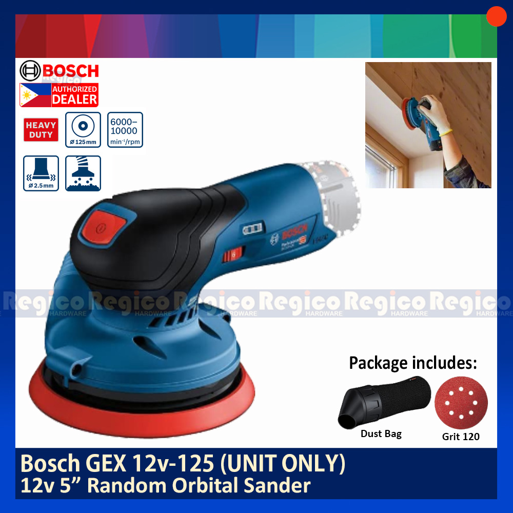 Bosch GEX 12v-125 Random Orbital Eccentric Palm Sander UNIT ONLY #72101 Bosch Cordless 12v ...