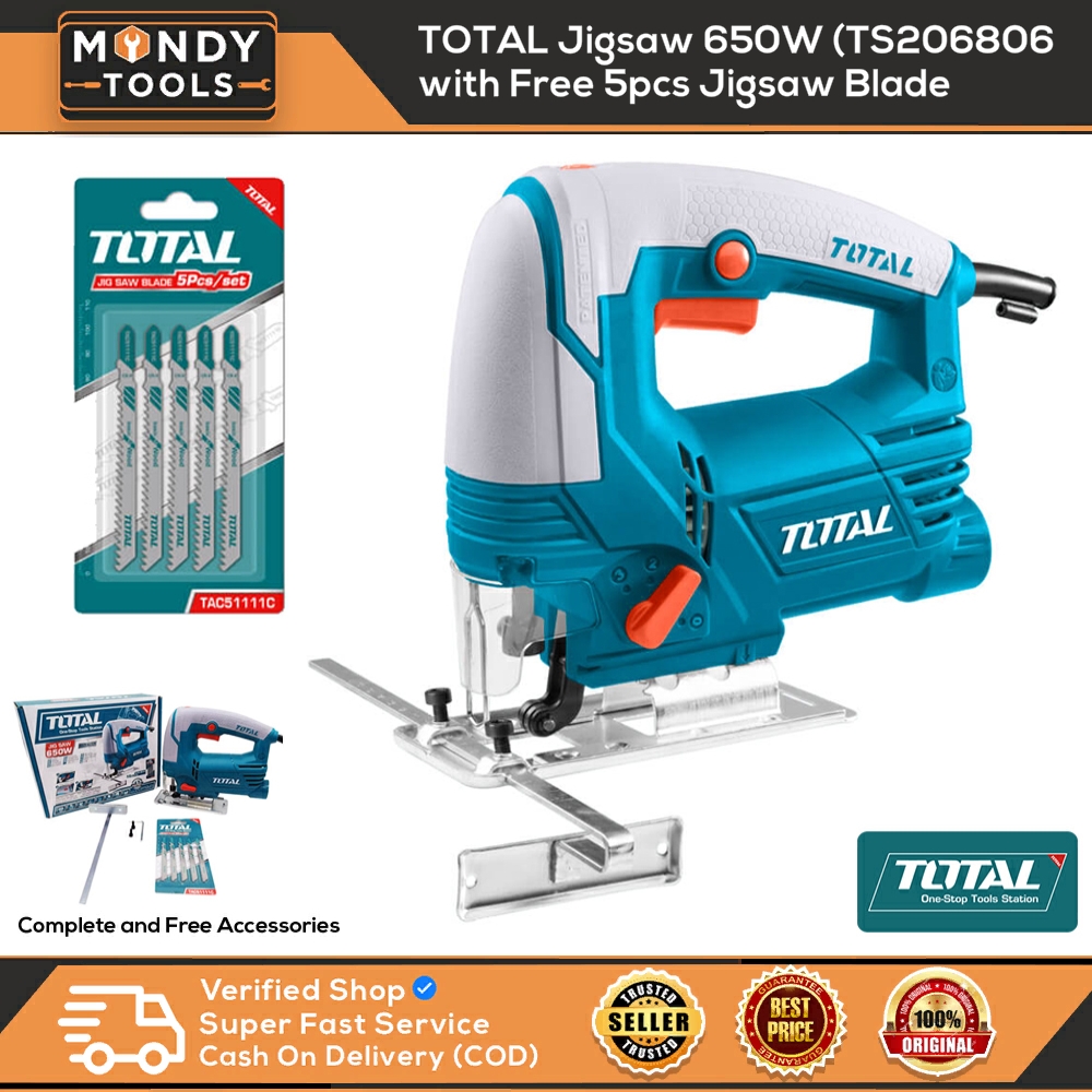 TOTAL Jigsaw 650W (TS206806) with Free 5pcs Jigsaw Blade (Original ...