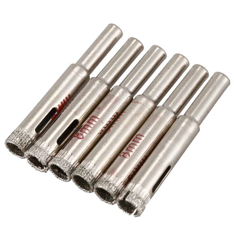 6 Pcs 8mm Diamond Core Drill Bits Ceramic Tile Glass Hole Saw - XHKJin ...