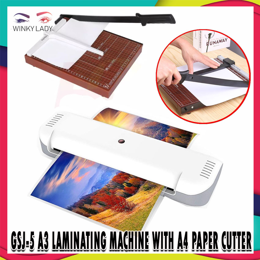 (BUNDLE) GSJ-5 A3 Laminator Laminating Machine With A4 Paper Cutter ...