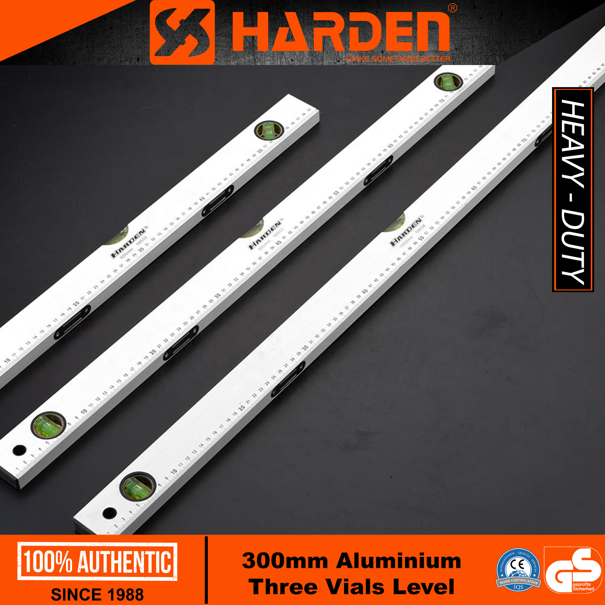 Harden 300,500,600,800,1000,1200mm Aluminum Three Vials Level (CLASSIC ...