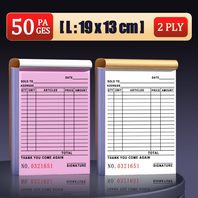 10pcs Carbonized Resibo Receipt Wholesale With Carbon Paper Duplicate ...