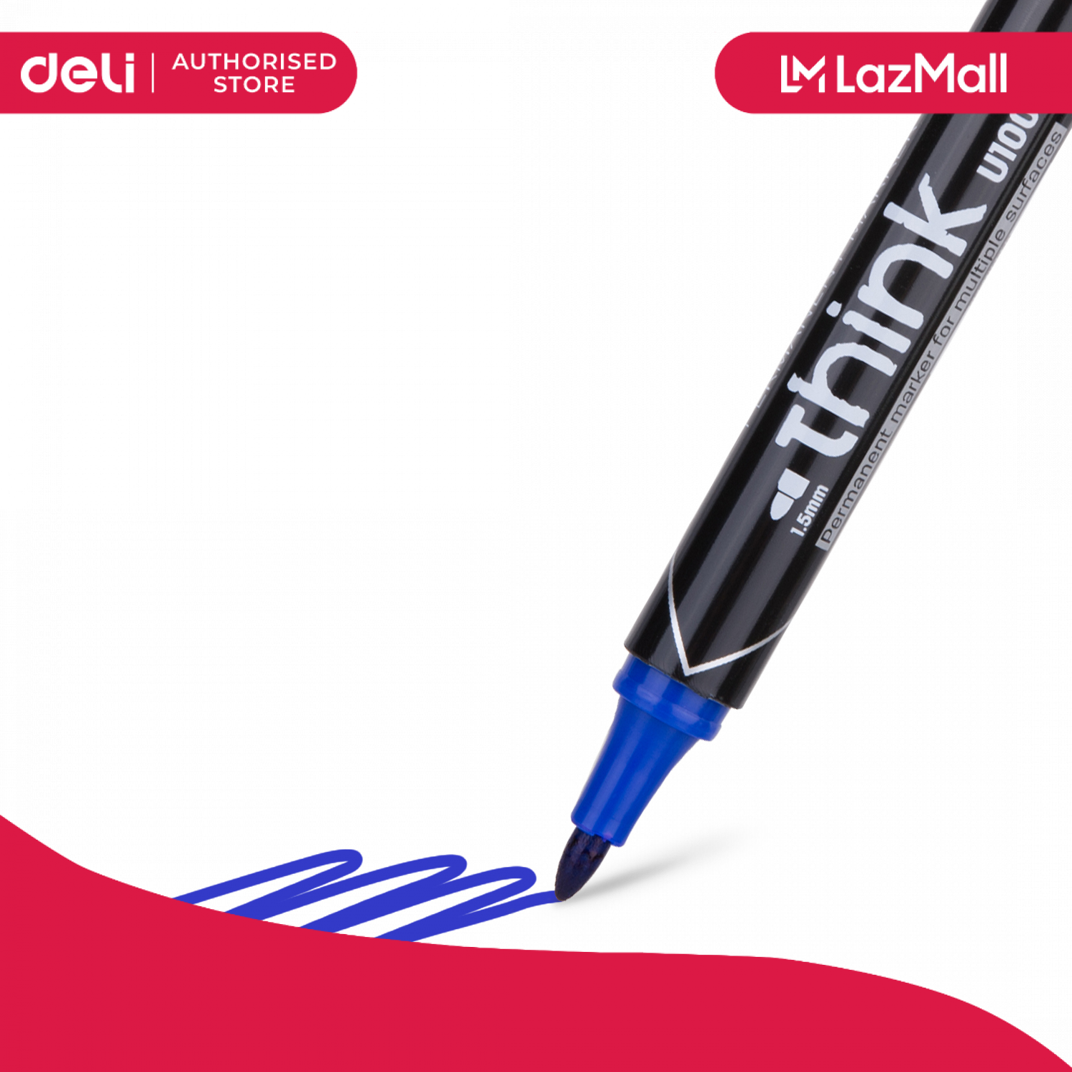 Deli Permanent Marker Blue EU10030 (12pcs/box) [7531U10030P12] | Lazada PH