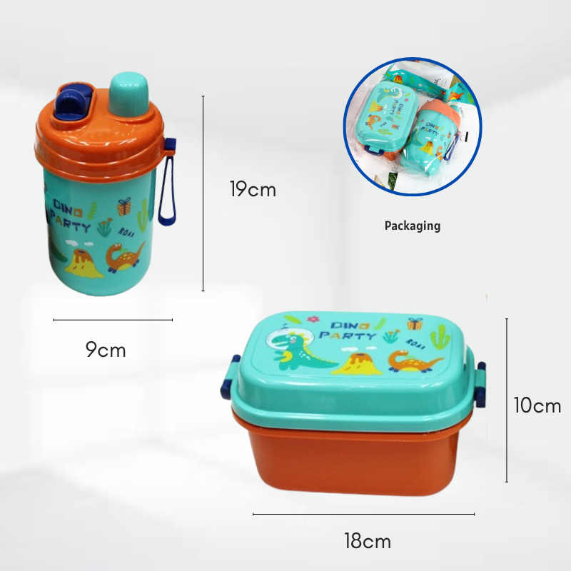 2pcs/Set Lunch Box For Kids With Plastic Tumbler Sippy Cup Aesthetic ...