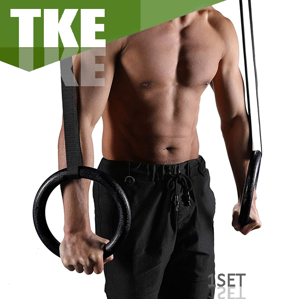 TKE Gymnastic Rings Pull-Up Fitness Gym Rings with Adjustable Straps ...