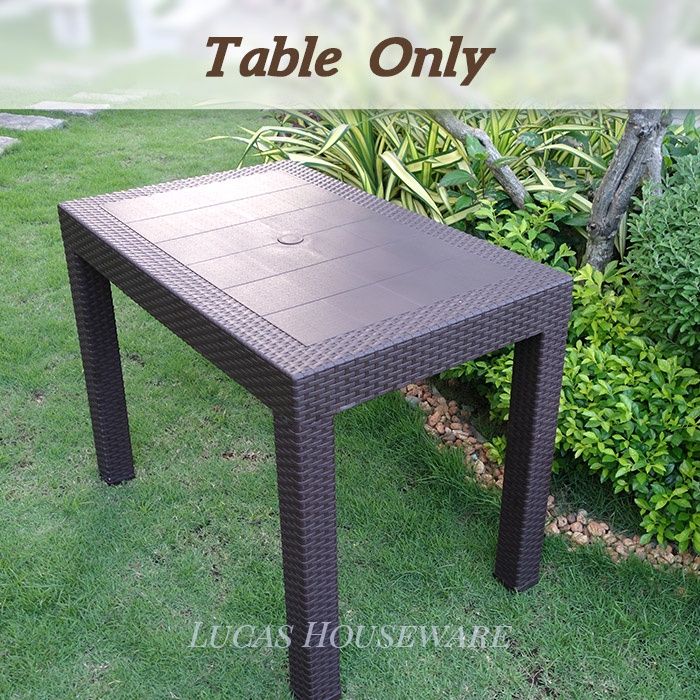 6 SEATERS 30X48 RECTANGULAR DINNING TABLE / 24X38 INDOOR OUTDOOR RATTAN ...