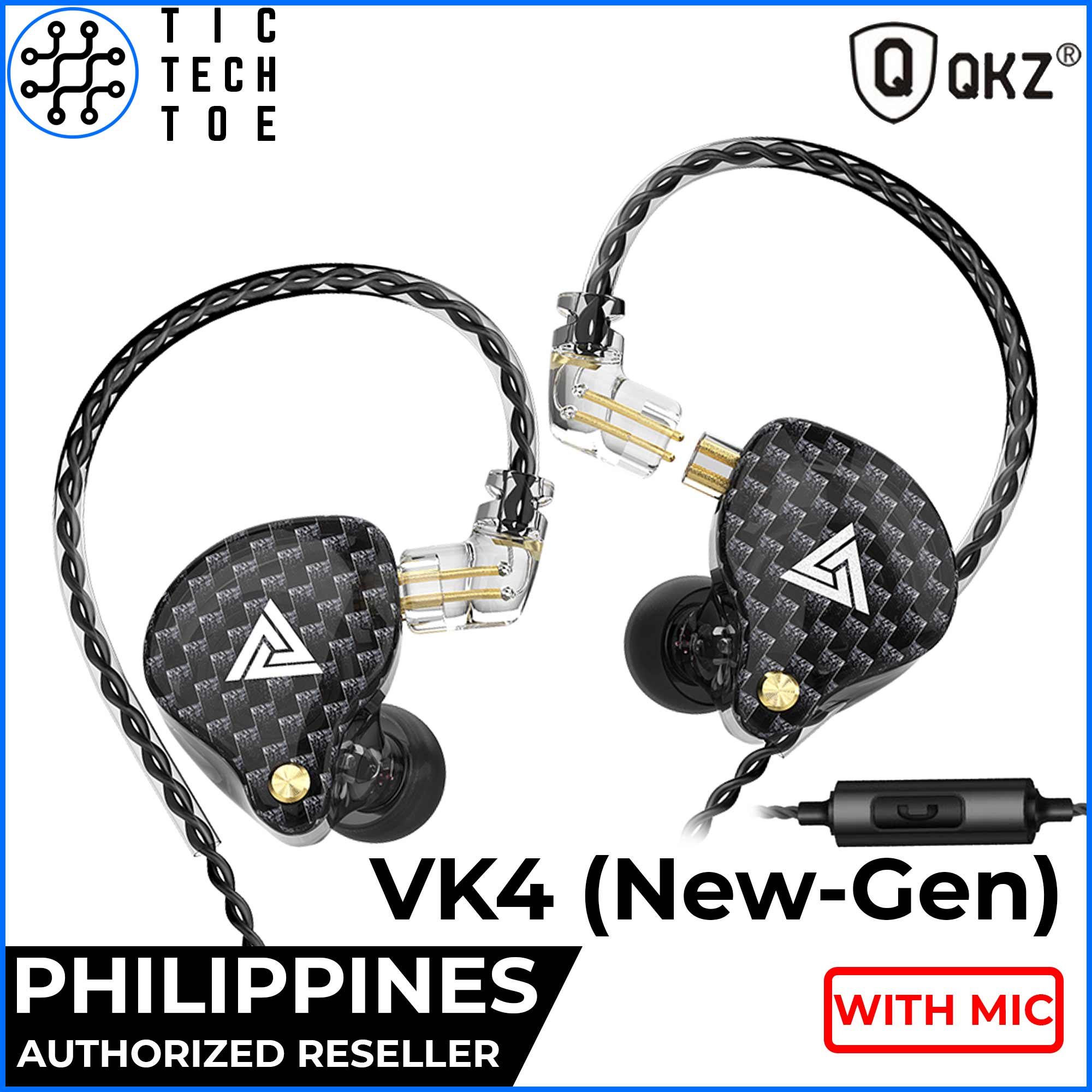 QKZ VK4 HiFi Stereo Earphones with Mic (Upgraded Version) | Lazada PH